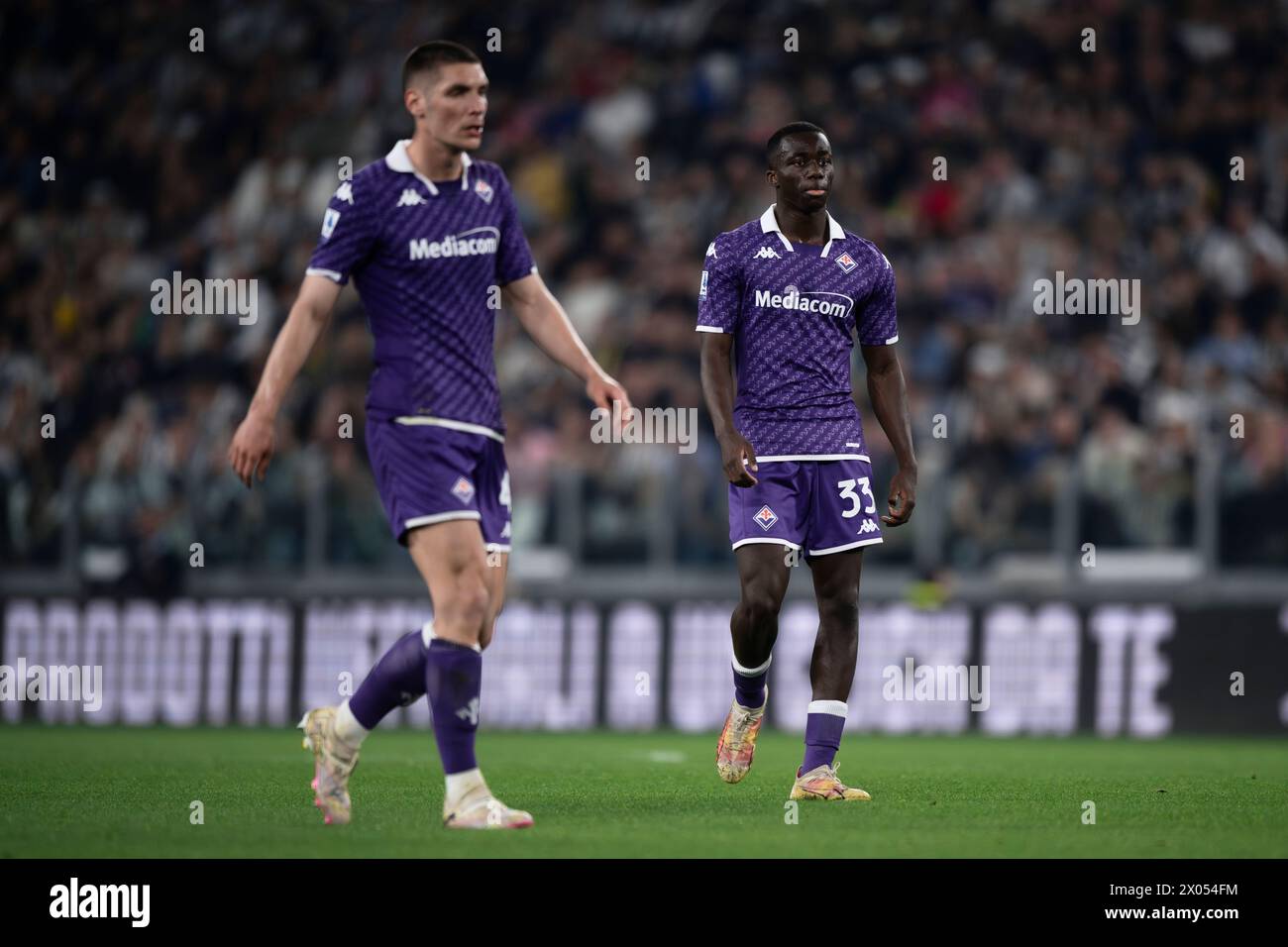 Turin, Italy. 8 April 2024. Michael Kayode of ACF Fiorentina is seen ...