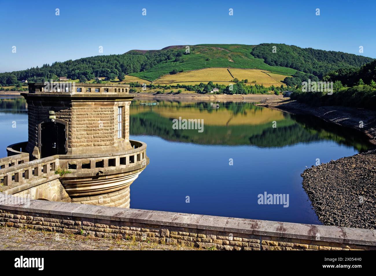UK, Derbyshire, Peak District, Ladybower Reservoir and Dam Stock Photo ...