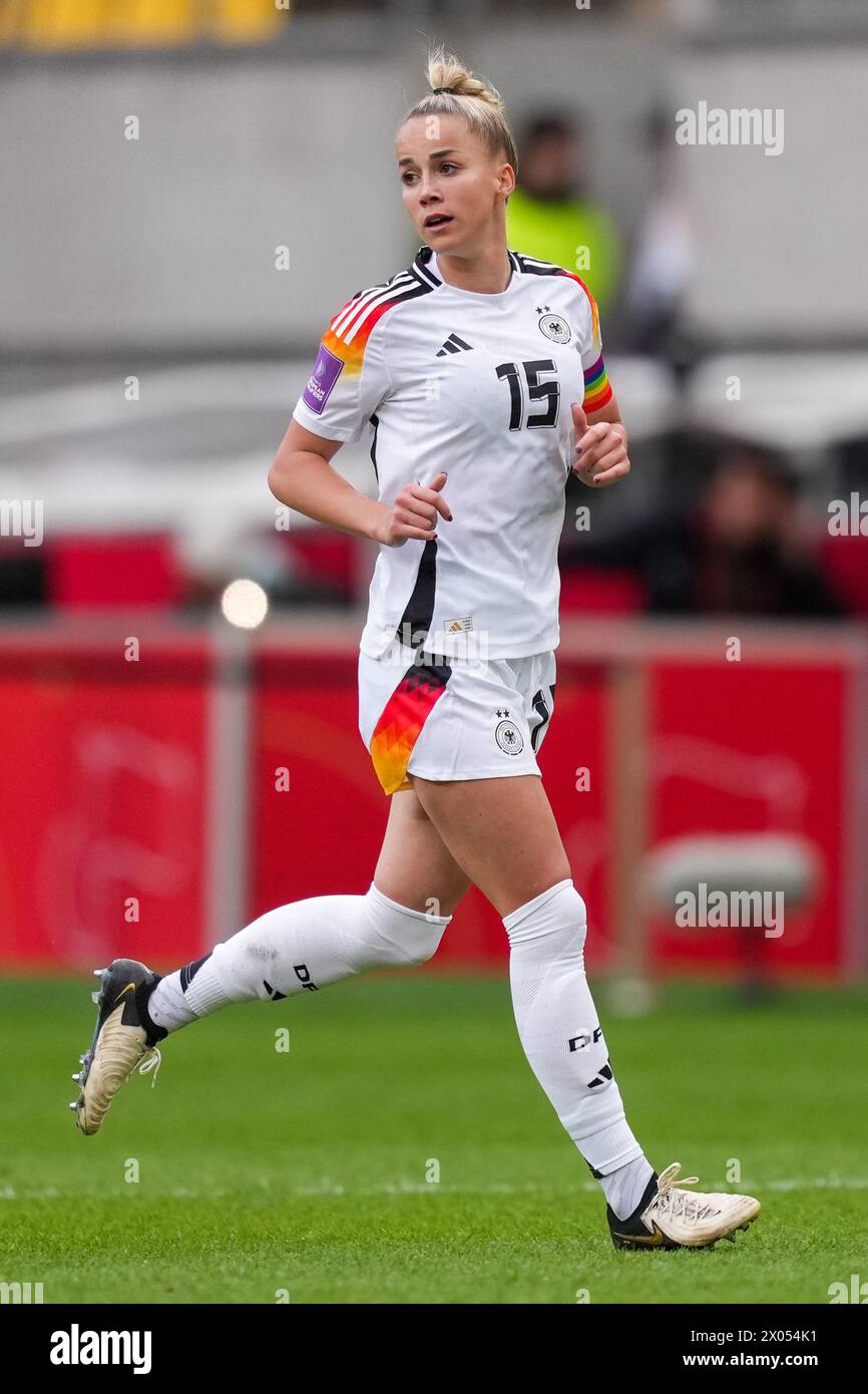 AACHEN, GERMANY - APRIL 9: Giulia Gwinn of Germany looks on during the ...