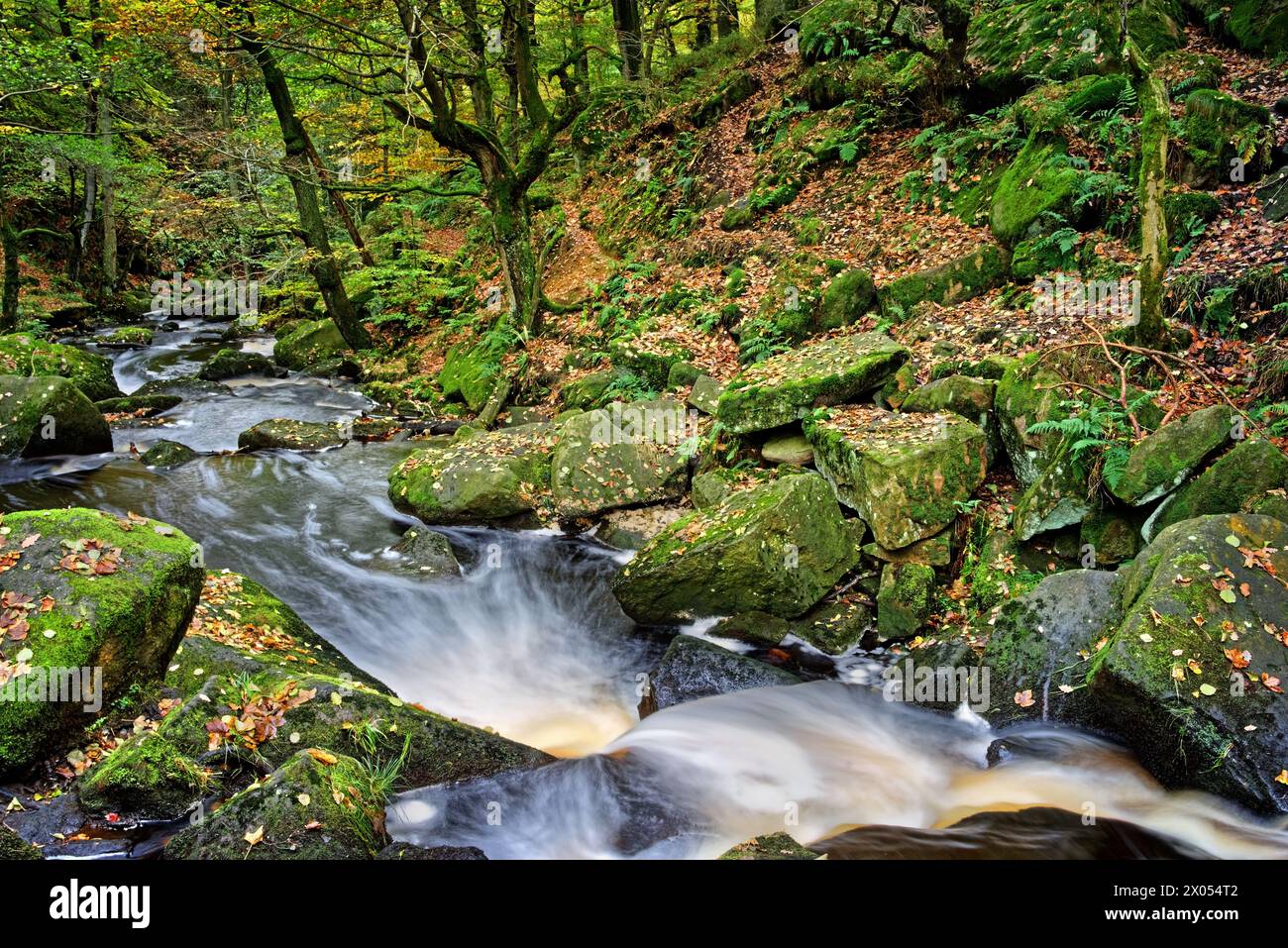 UK, Derbyshire, Peak District, Padley Gorge Waterfalls Stock Photo - Alamy