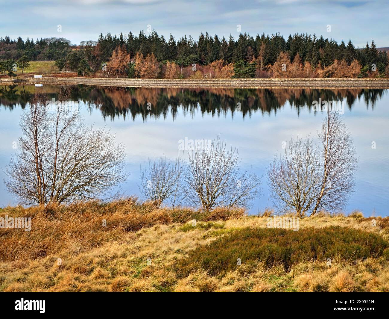 UK, South Yorkshire, Peak District, Lower Redmires Reservoir and ...