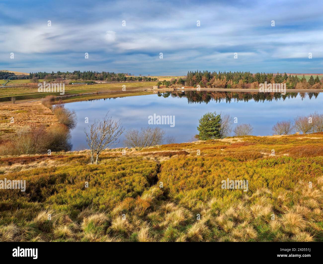 UK, South Yorkshire, Peak District, Lower Redmires Reservoir and ...