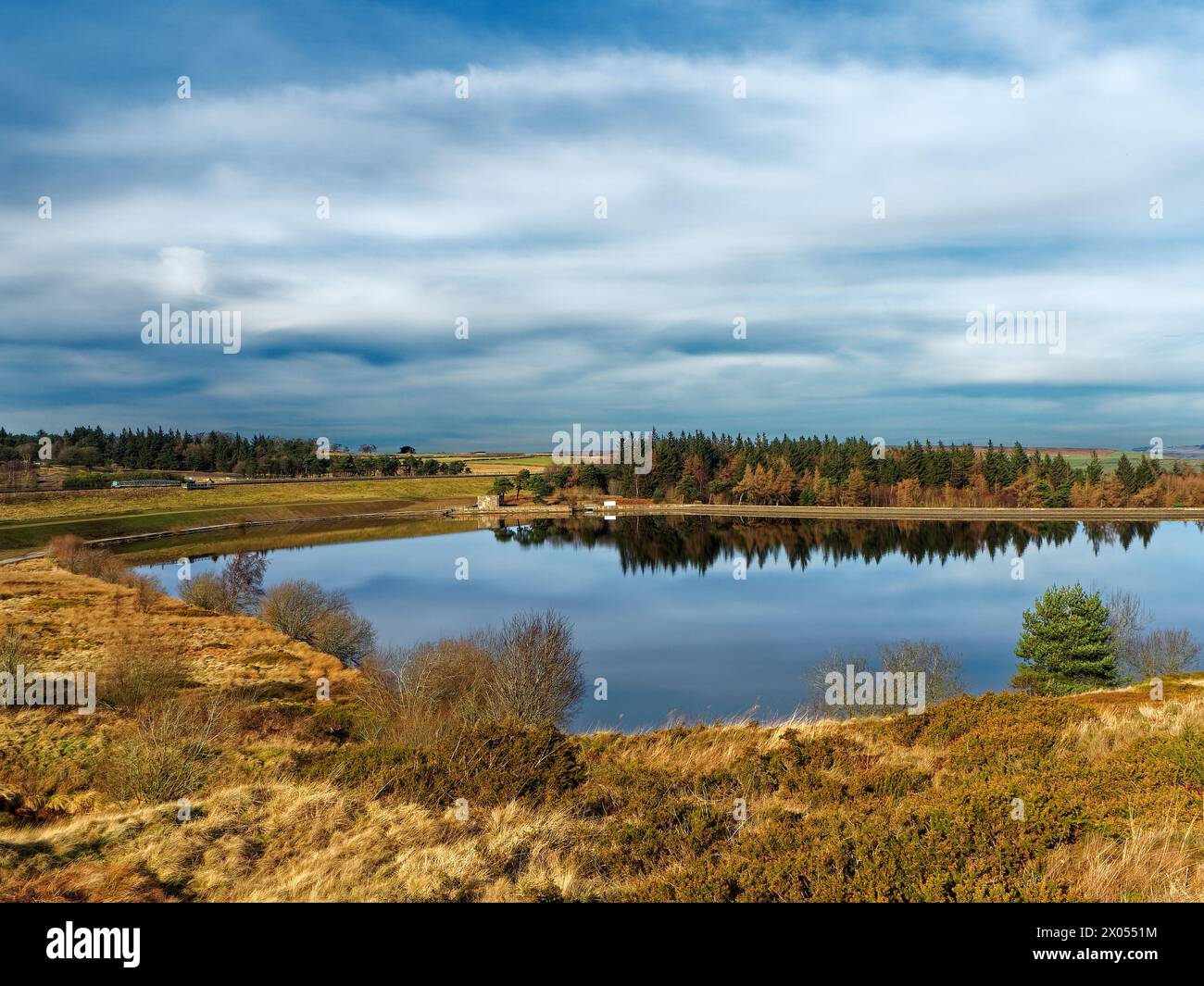 UK, South Yorkshire, Peak District, Lower Redmires Reservoir and ...