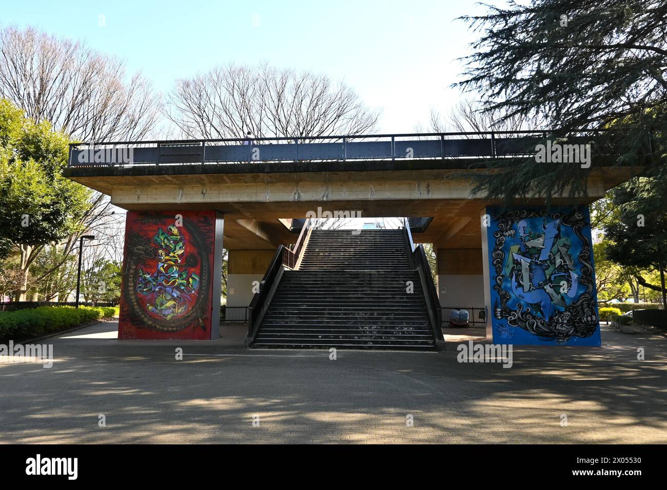 Graffiti painted under the Shibuya Gate Observation Deck ...