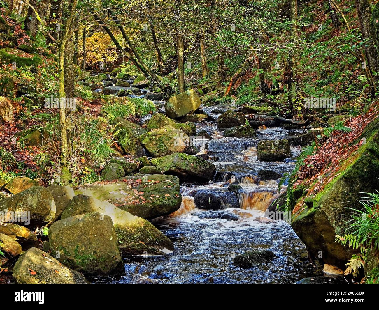 UK, Derbyshire, Peak District, Padley Gorge Waterfalls Stock Photo - Alamy