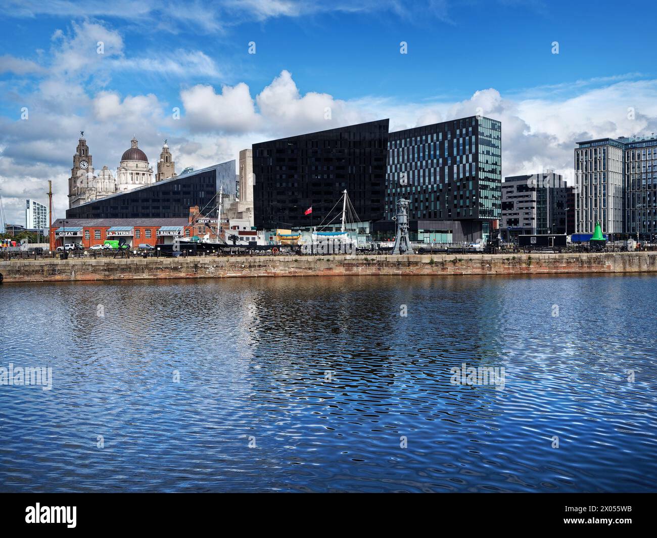 UK, Liverpool, Canning Half Tide Dock and Waterfront Buildings Stock ...