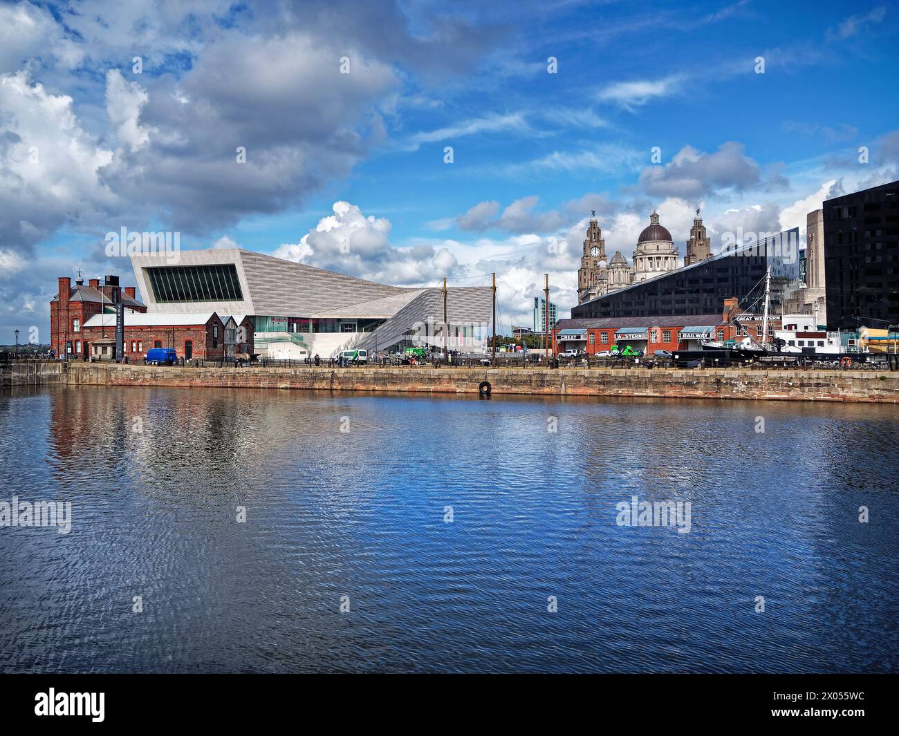 UK, Liverpool, Canning Half Tide Dock and Waterfront Buildings Stock ...