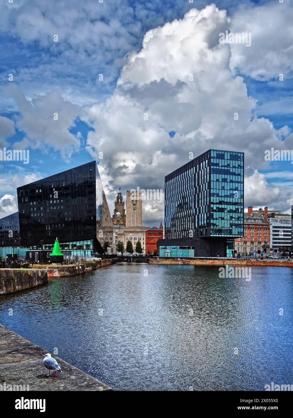 UK, Liverpool, Canning Dock and Waterfront Buildings Stock Photo - Alamy