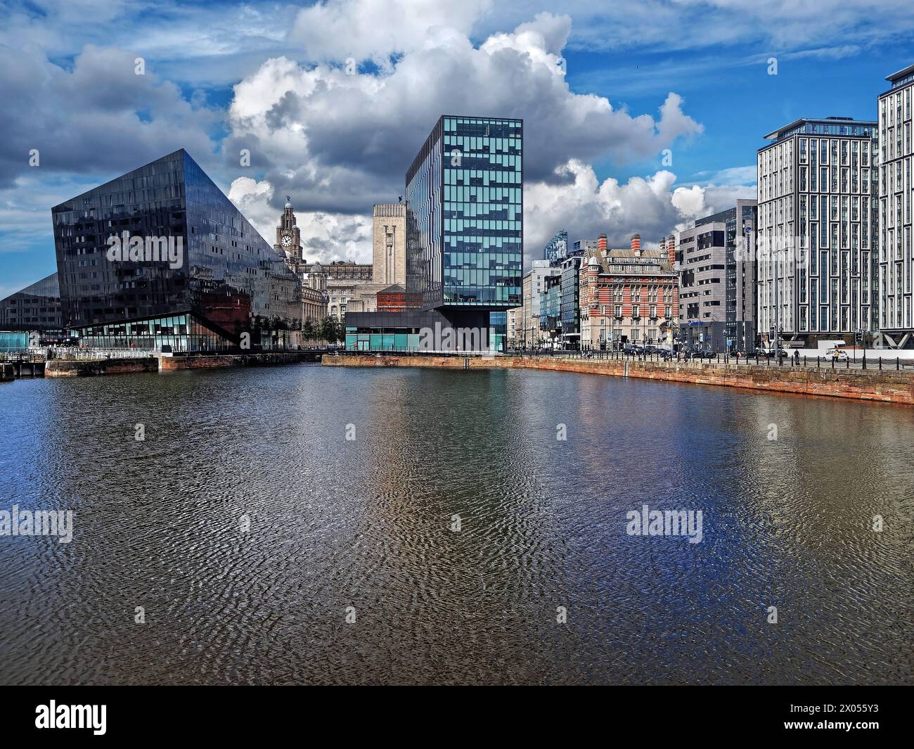 UK, Liverpool, Canning Dock and Waterfront Buildings Stock Photo - Alamy
