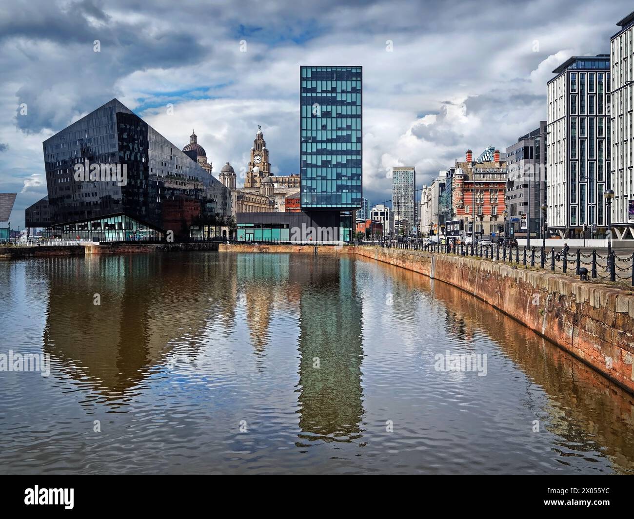 UK, Liverpool, Canning Dock and Waterfront Buildings Stock Photo - Alamy