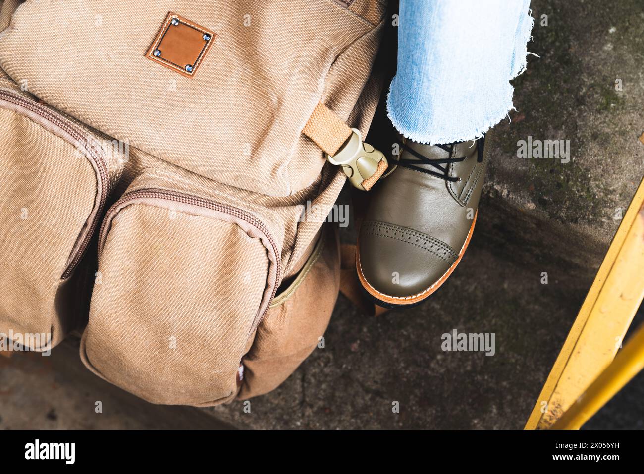 Backpack with shoes hi-res stock photography and images - Alamy