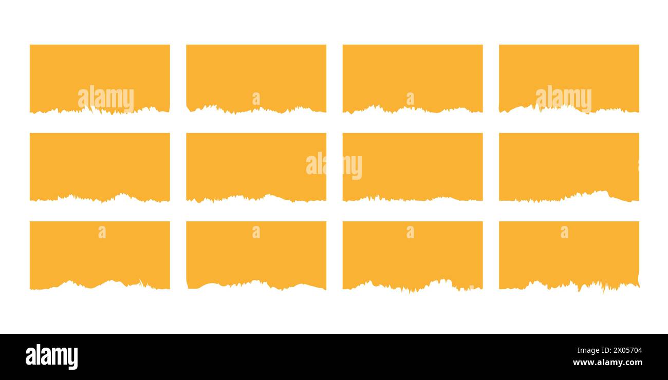 Ripped paper pieces set. Vector jagged shapes Stock Vector Image & Art ...