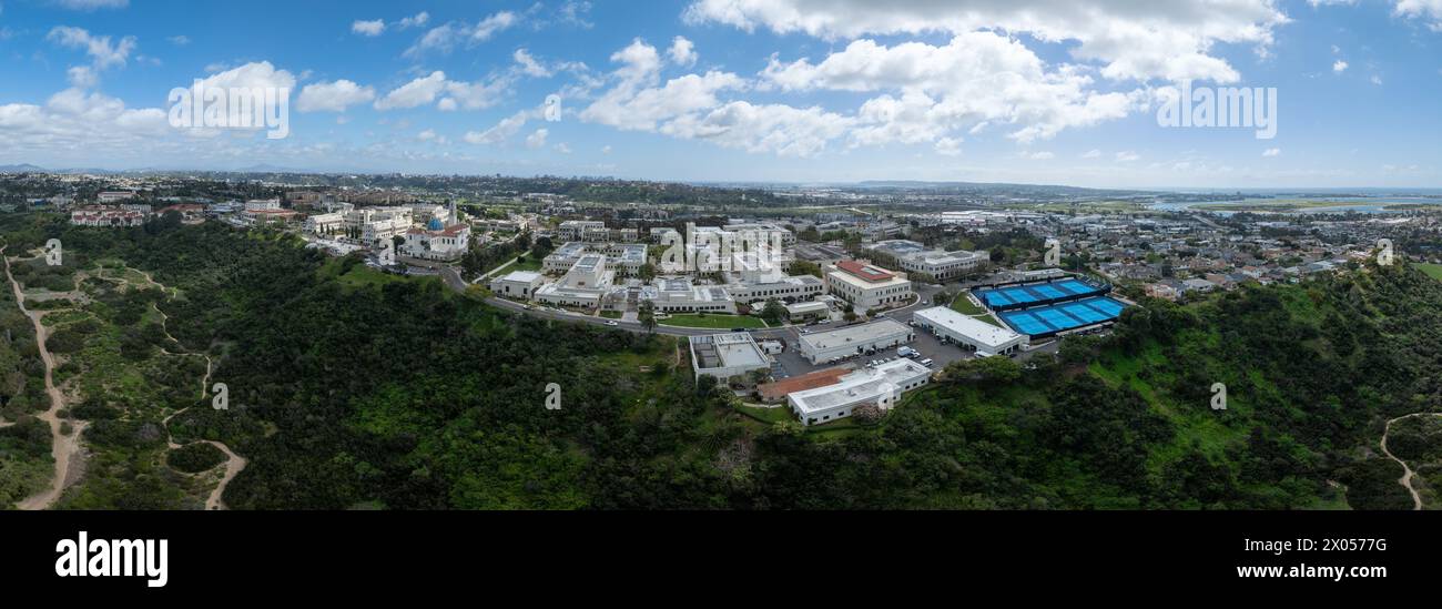 University of San Diego in Alcalá Park sits atop the edge of a mesa ...