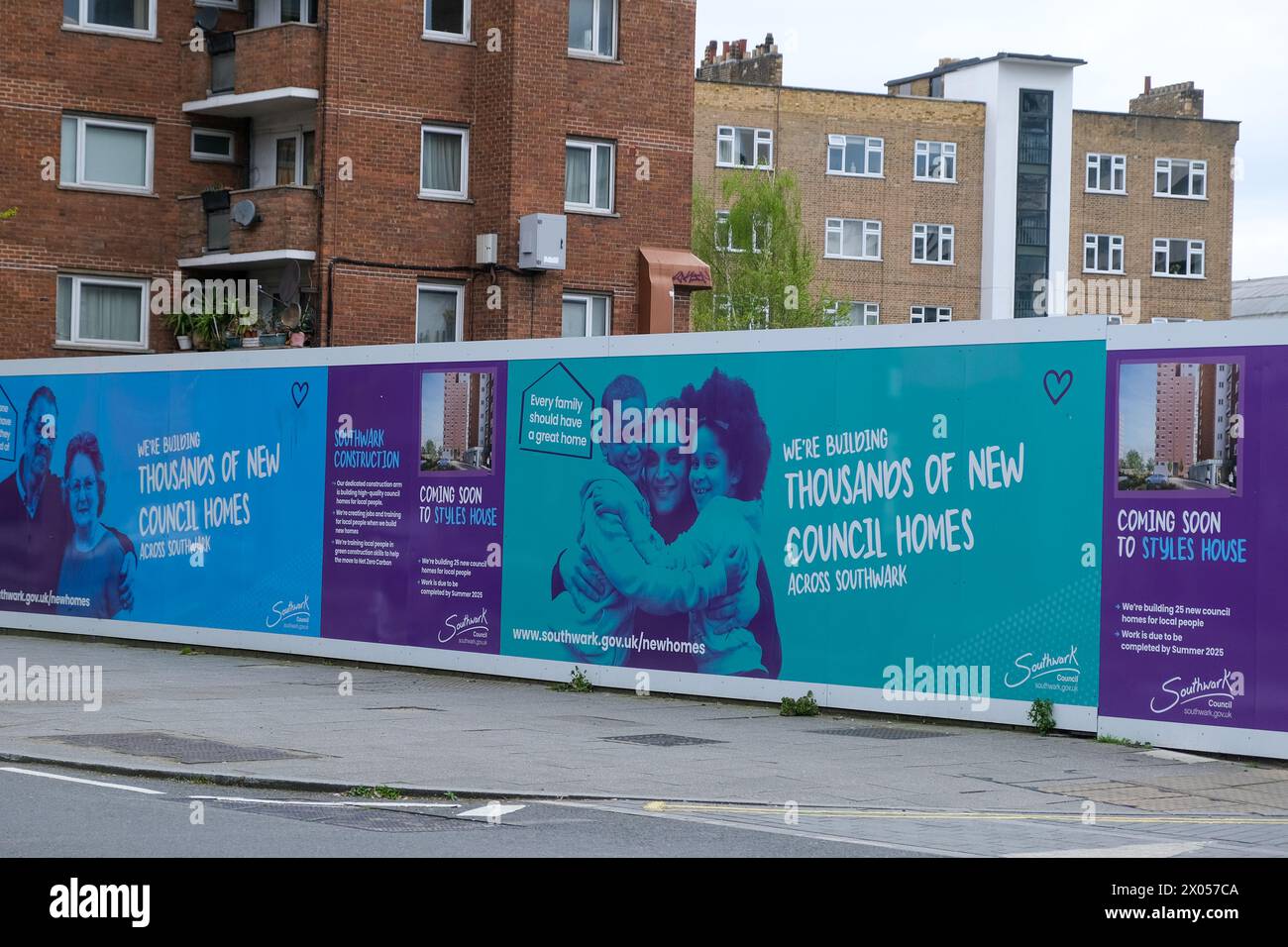 London, UK. Southwark Council promises new council homes on building ...