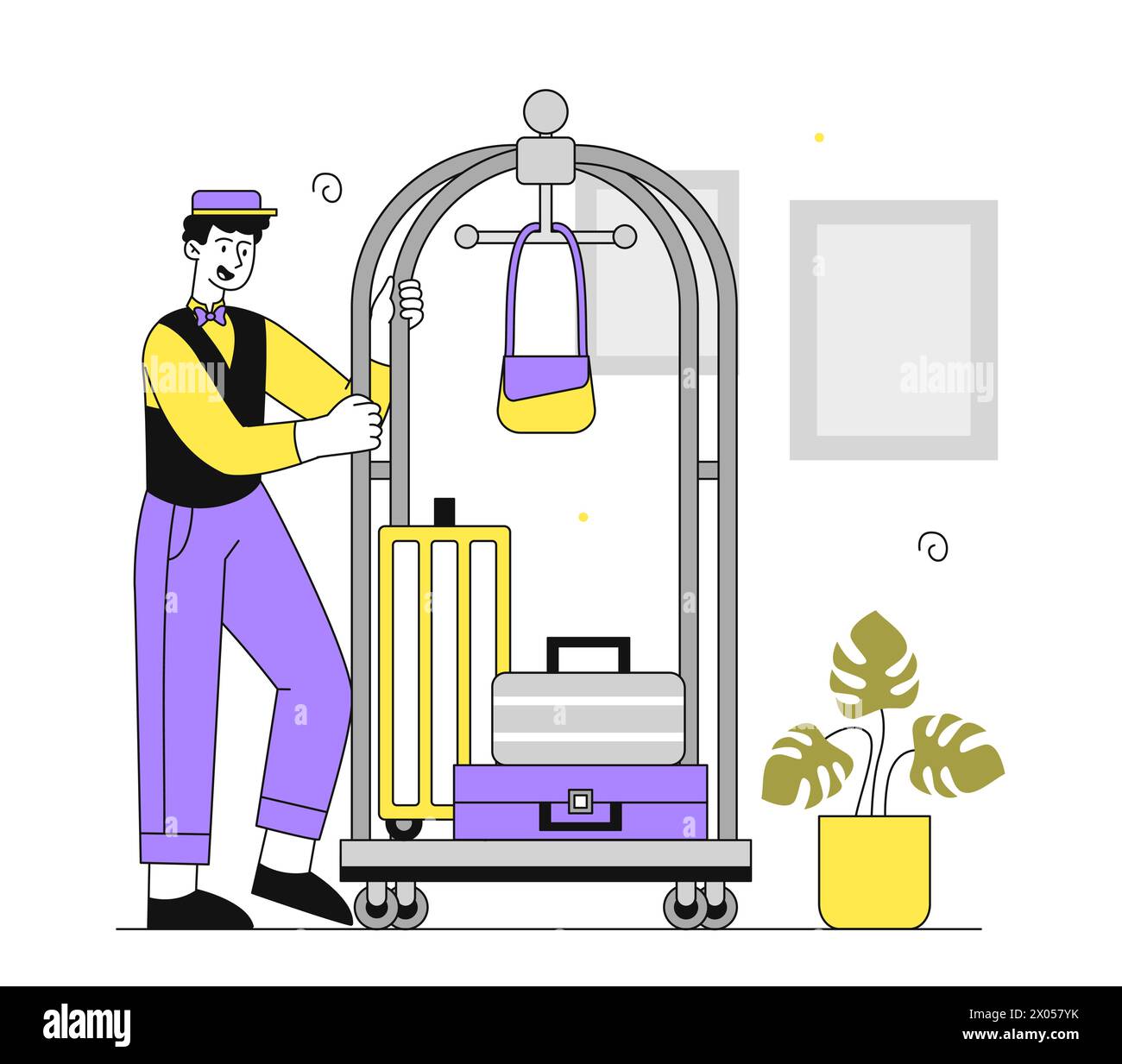 Baggage service white linear Stock Vector Images - Alamy