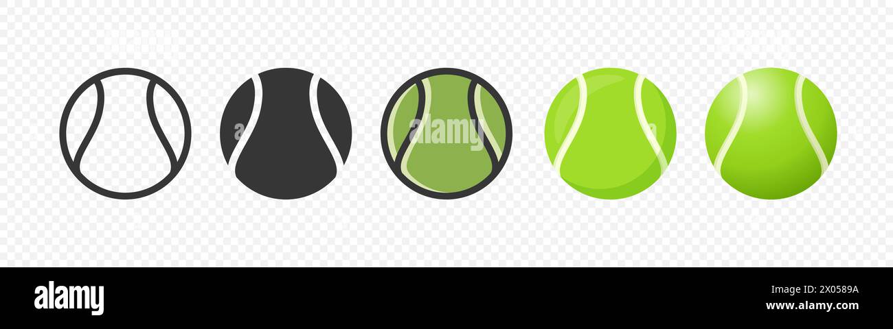 Flat Vector Tennis Ball Icon Set. Tennis Ball Design Template, Clipart ...