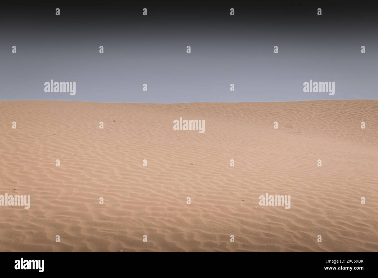 Vast landscape of the Gobi desert in Chinese Inner Mongolia. Sand dunes ...