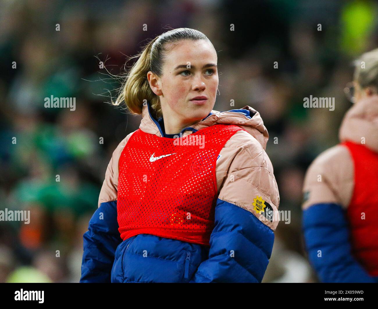 Aviva Stadium, Ireland. 9th Apr, 2024. Grace Clinton (18) for England ...