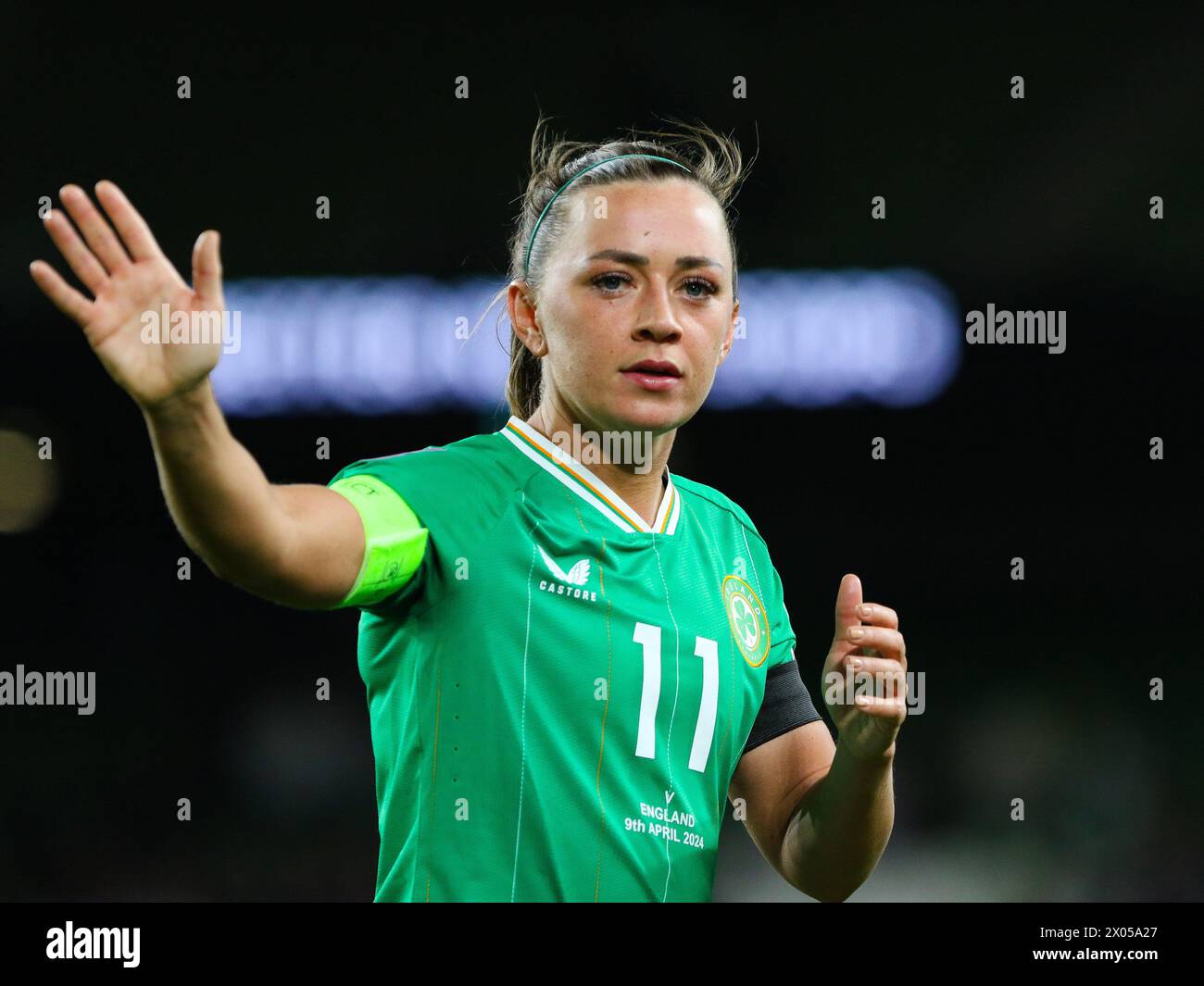 Aviva Stadium, Ireland. 9th Apr, 2024. Katie McCabe (11) Midfielder for ...