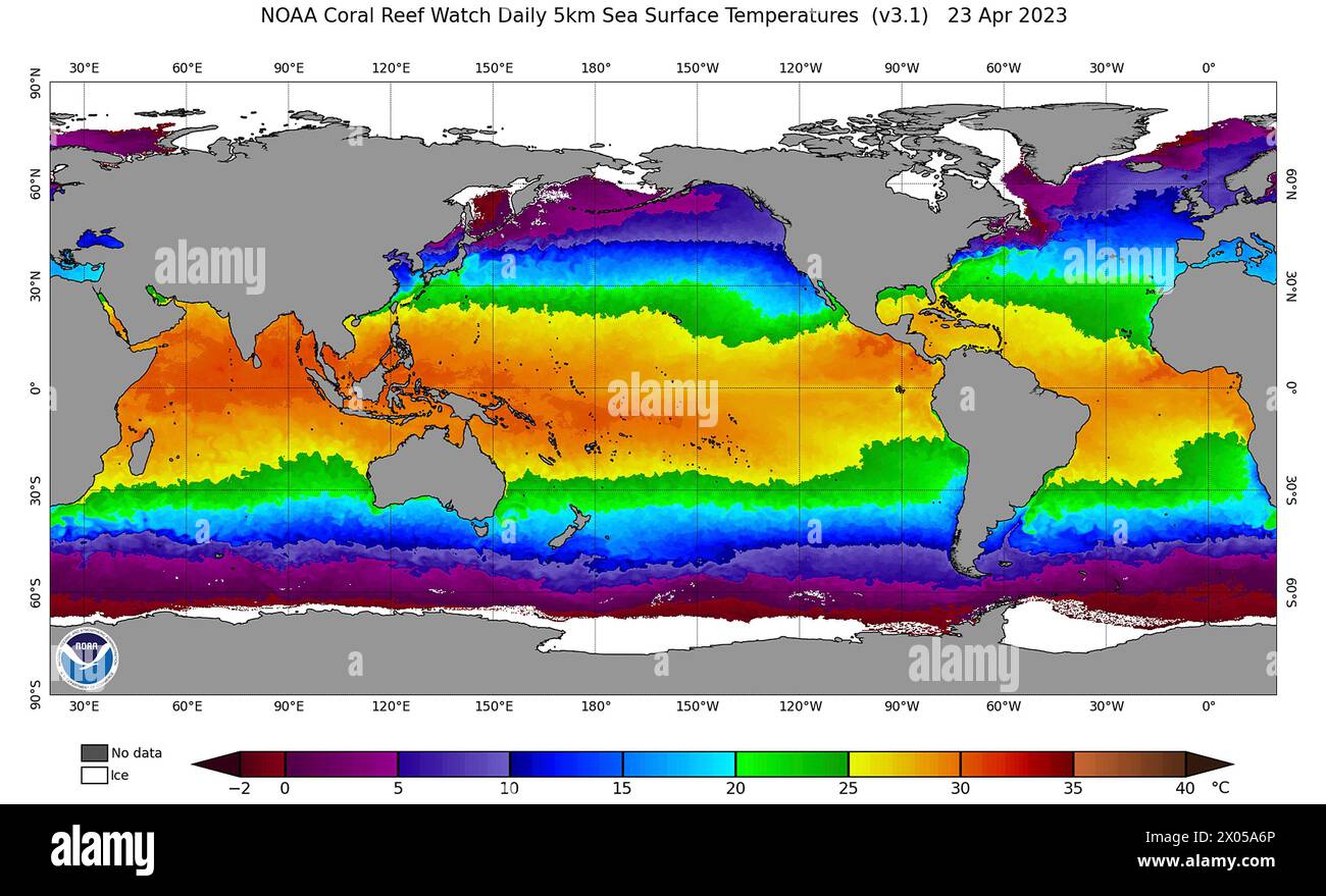 Global coral reef heat stress monitoring 2023 Stock Photo - Alamy