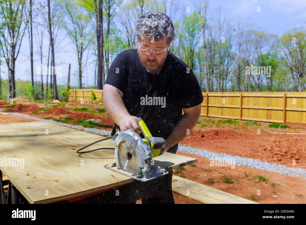 Carpenter sawing angles wooden board hi-res stock photography and ...