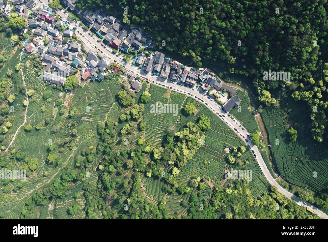 HANGZHOU, CHINA - APRIL 10, 2024 - Aerial photo shows the West Lake ...