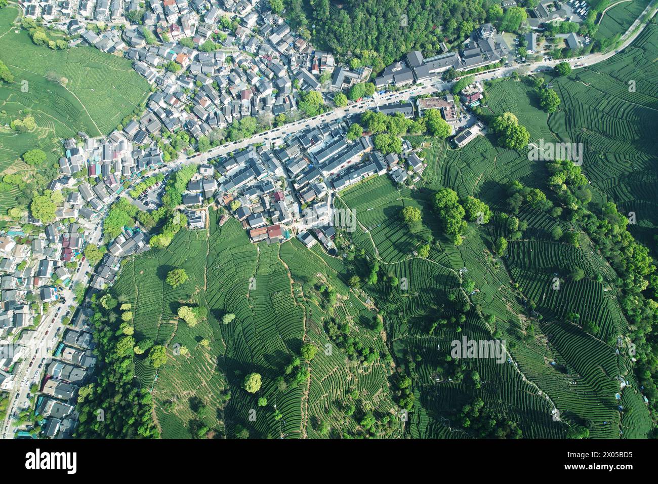 HANGZHOU, CHINA - APRIL 10, 2024 - Aerial photo shows the West Lake ...