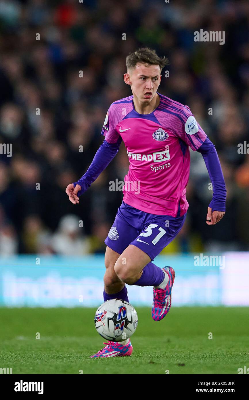 LEEDS, ENGLAND - APRIL 09: Chris Rigg Central Midfield of Sunderland FC ...