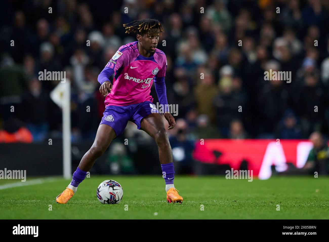 LEEDS, ENGLAND - APRIL 09: Timothee Pembele Right-Back of Sunderland FC ...