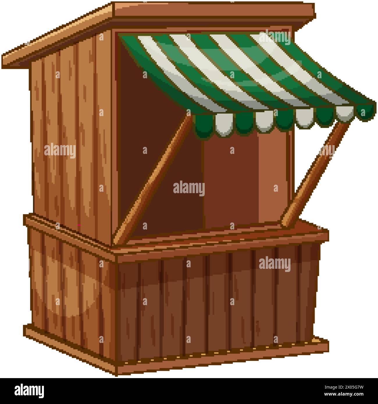 Vector illustration of a traditional wooden stall Stock Vector Image ...