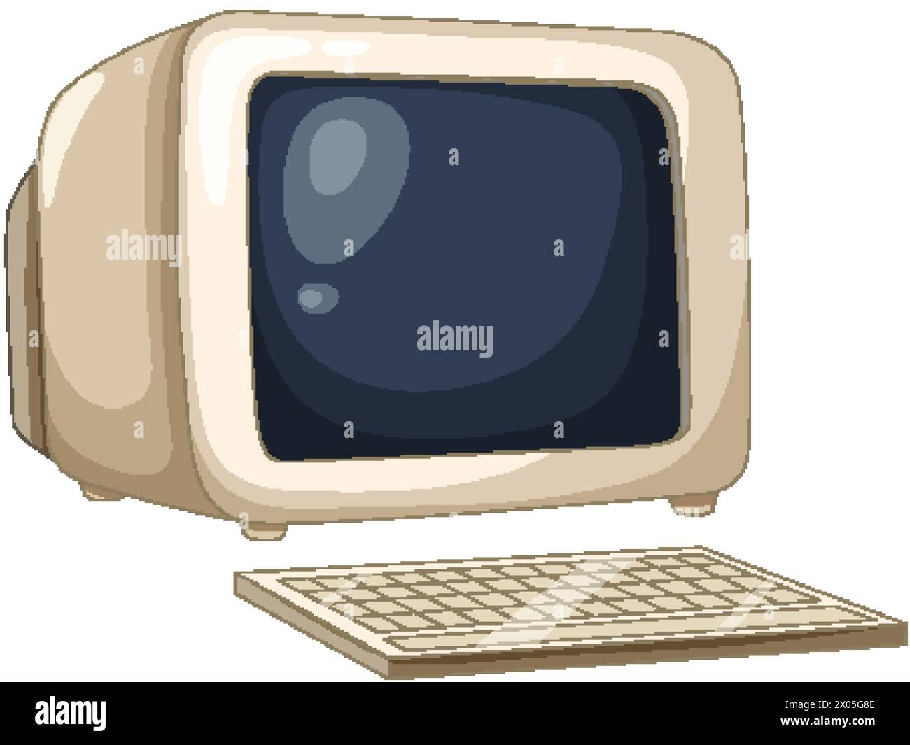 Vintage style computer and keyboard vector graphic Stock Vector Image ...