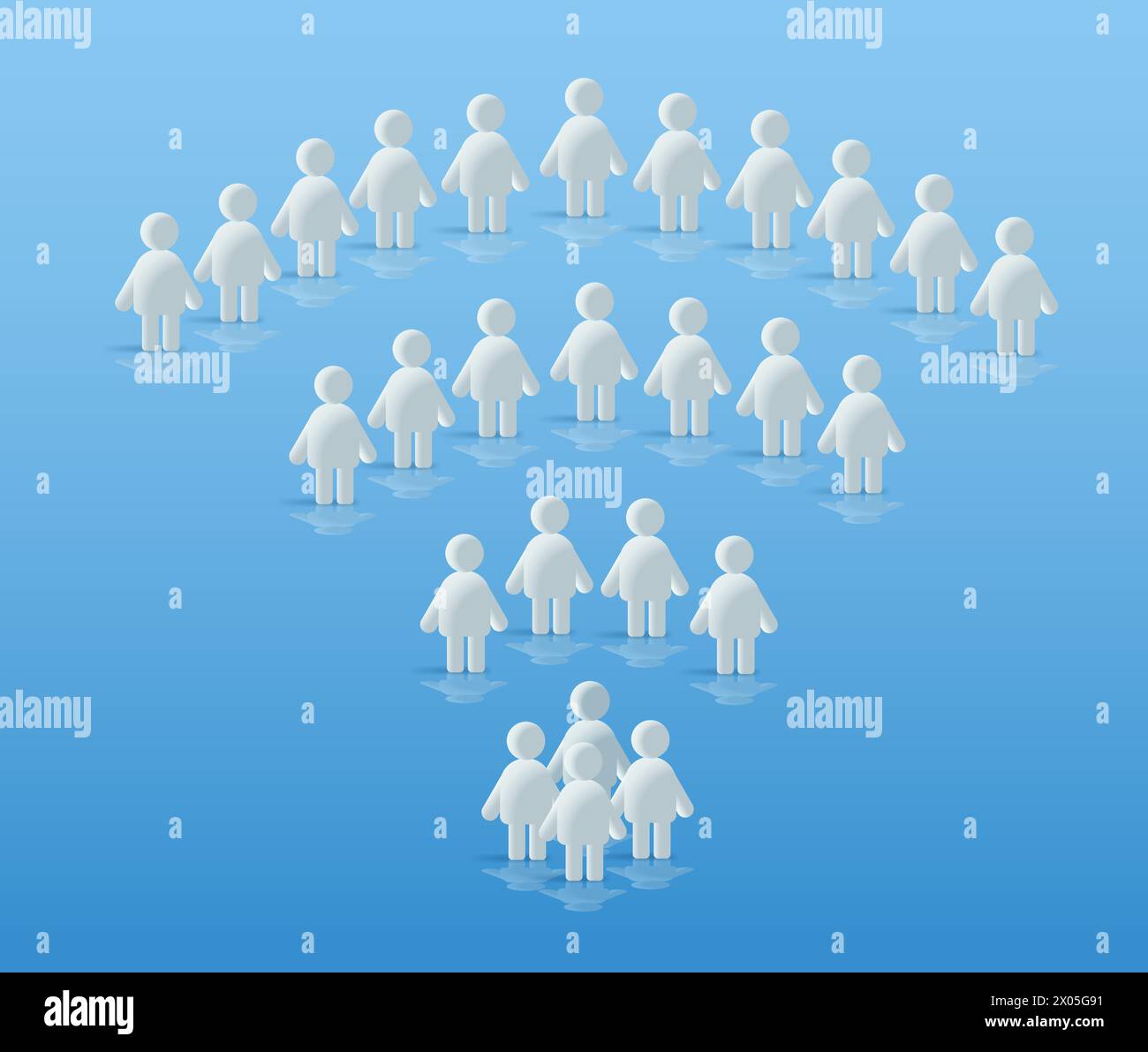 people icons group in pyramid shape person symbols for infographic ...