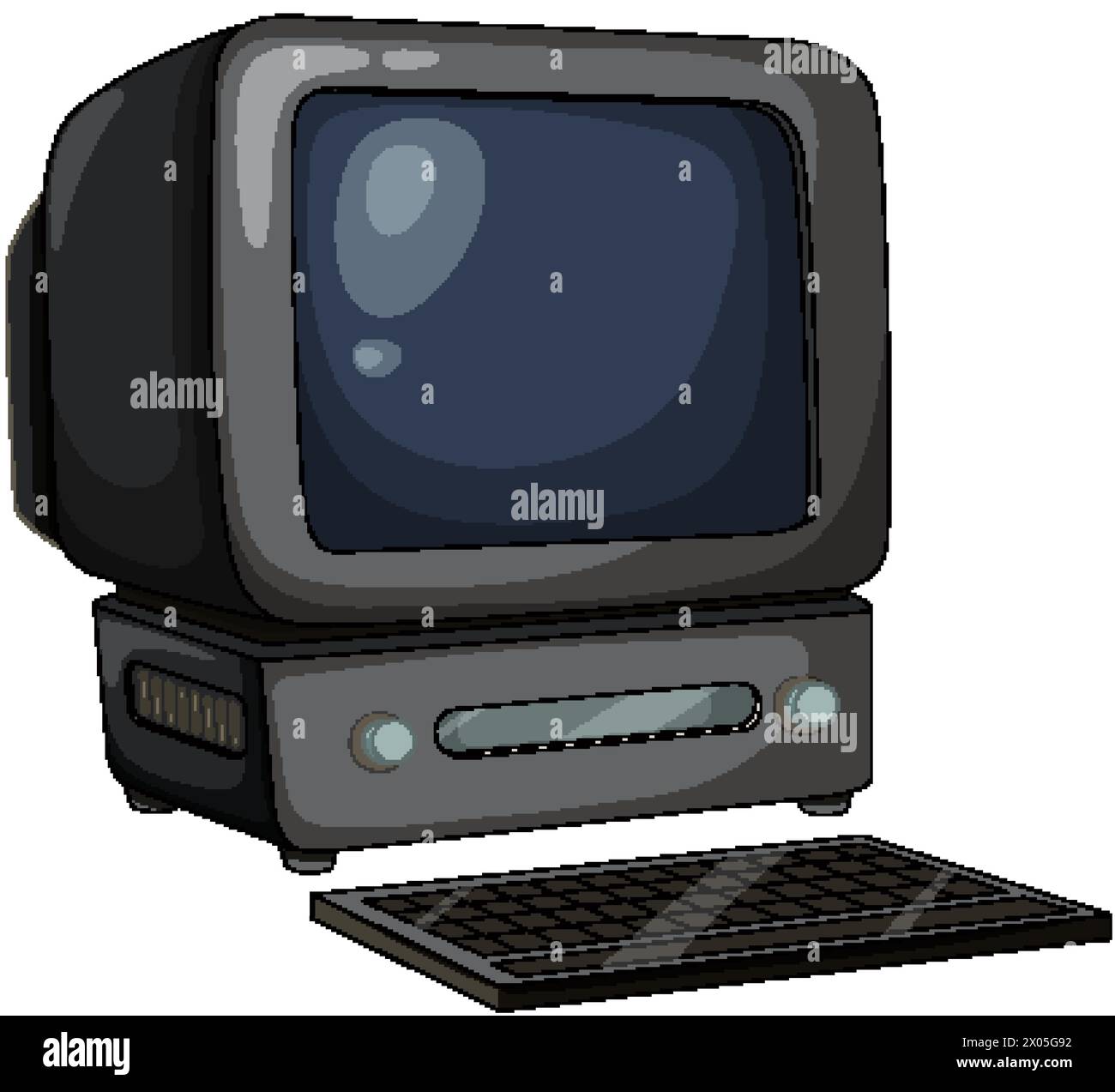 Vector illustration of an old-fashioned personal computer Stock Vector ...