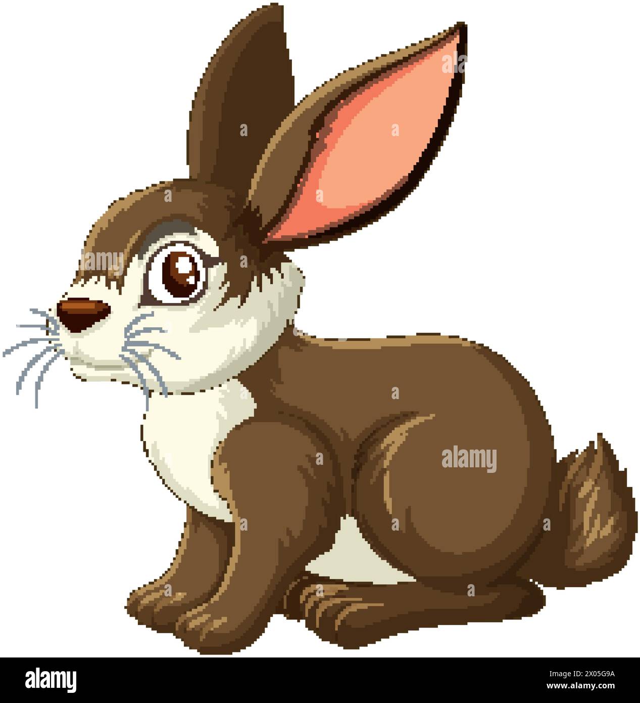 Adorable cartoon rabbit with large ears sitting Stock Vector Image ...