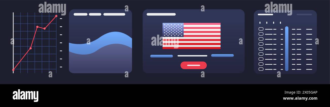 USA presidential election statistic banner with infographics American ...