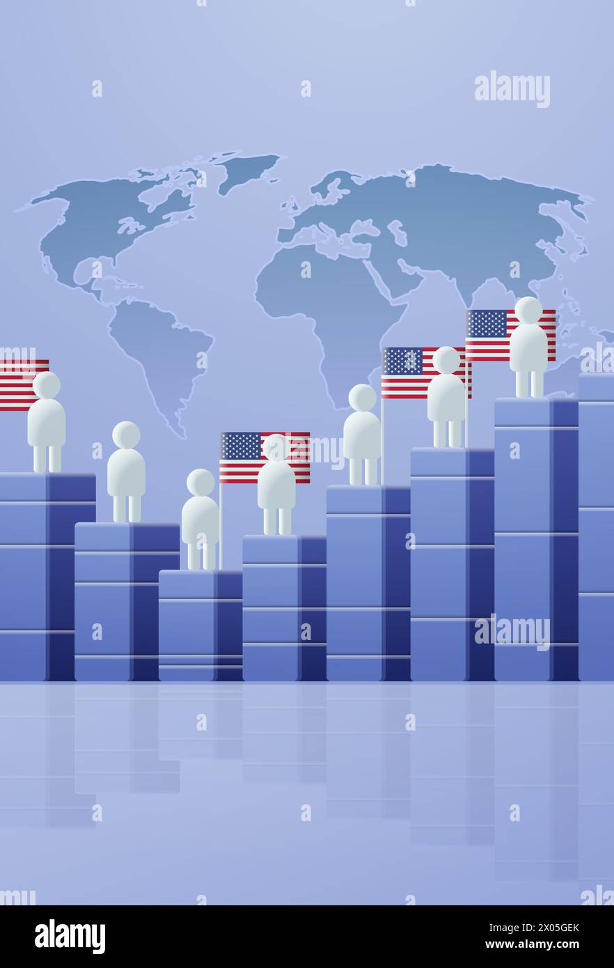 people icons with usa flags election day concept person symbols for ...