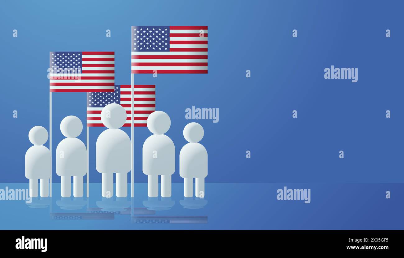 people icons with usa flags election day concept person symbols for ...