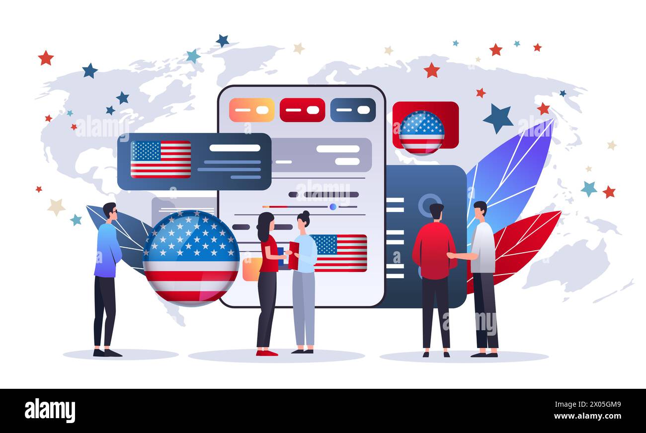 election day concept voters casting ballots at polling place during ...