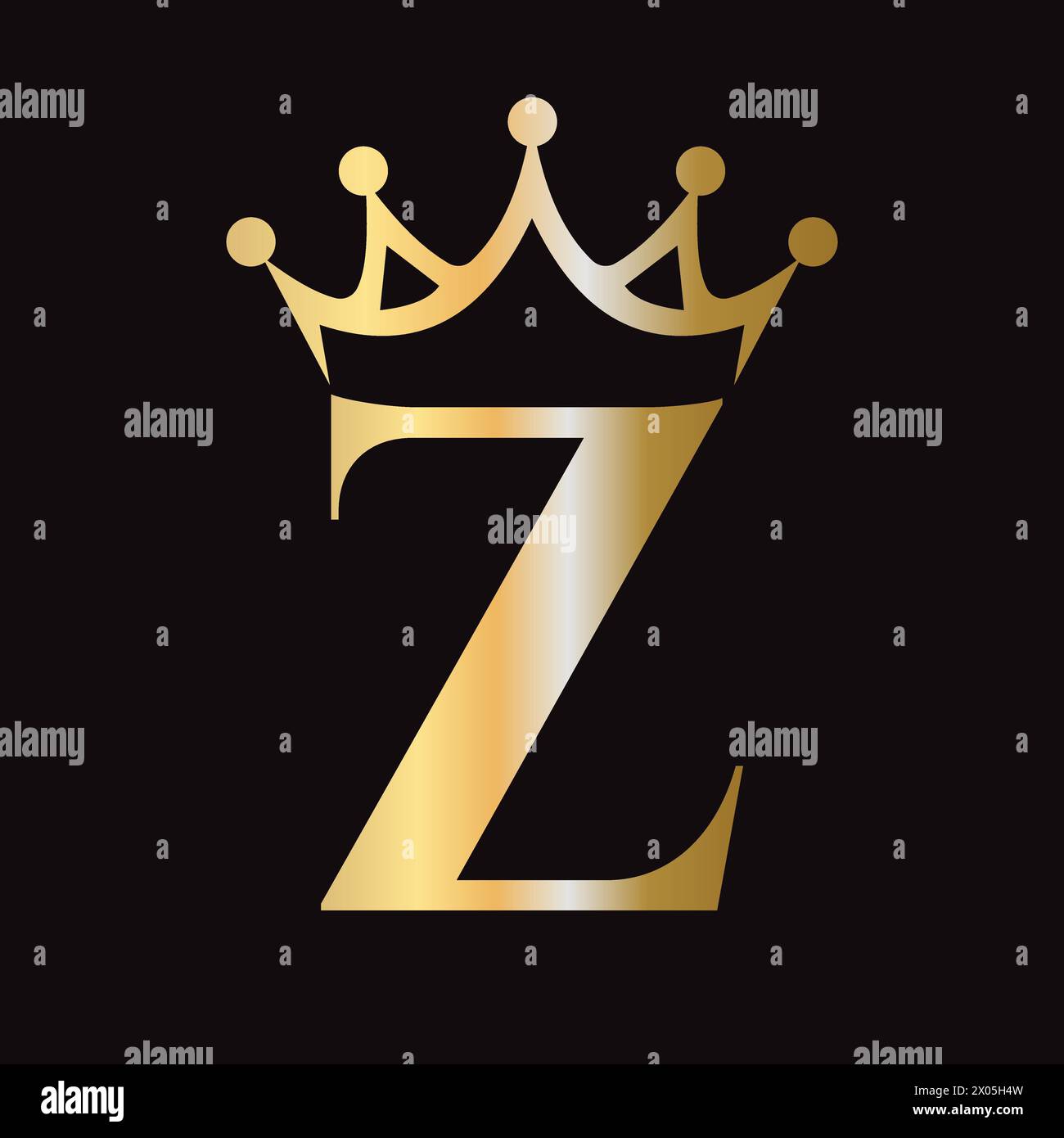 Letter Z Crown Logo for Queen Sign, Beauty, Fashion, Star, Elegant ...