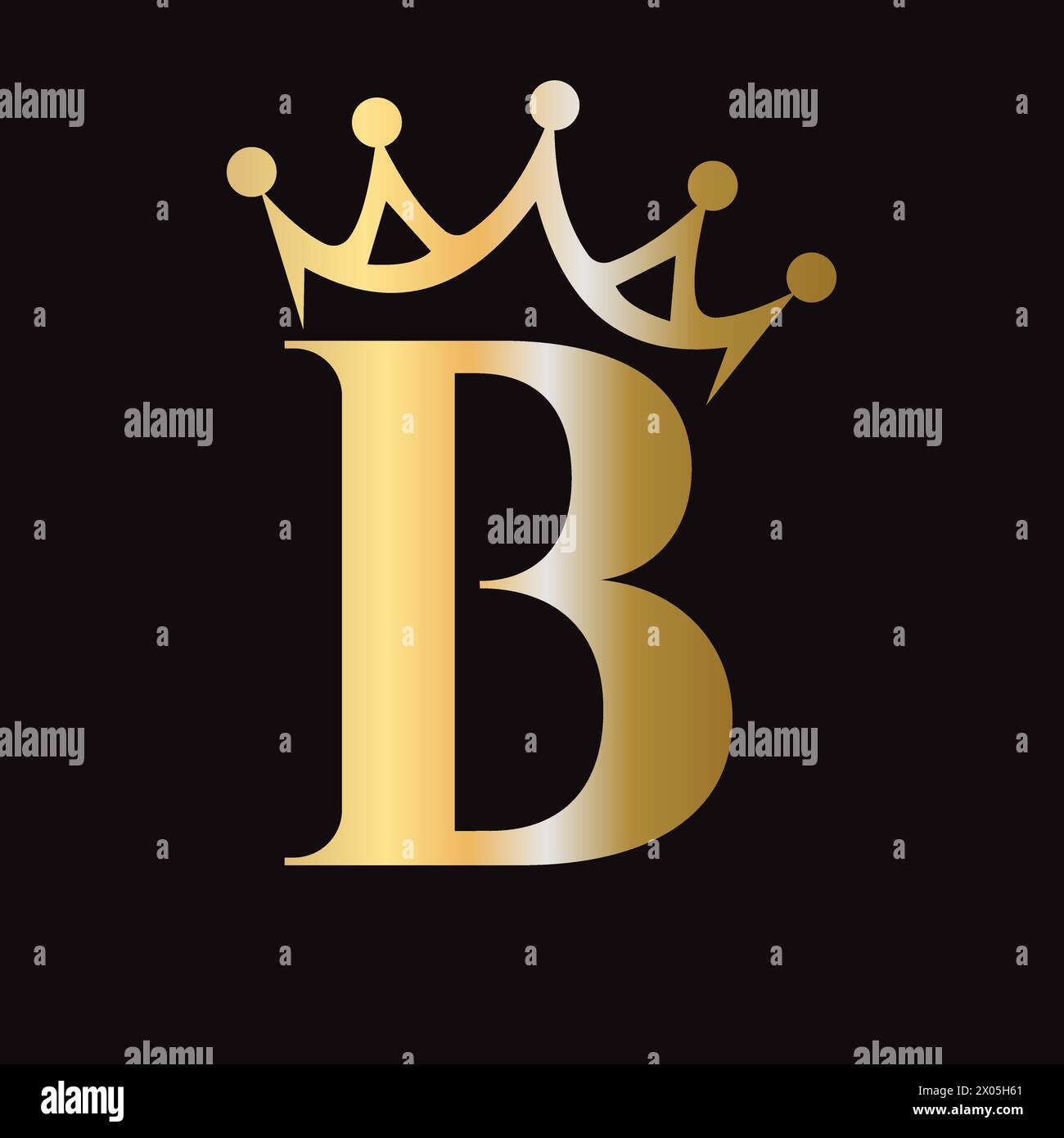 Letter B Crown Logo for Queen Sign, Beauty, Fashion, Star, Elegant ...