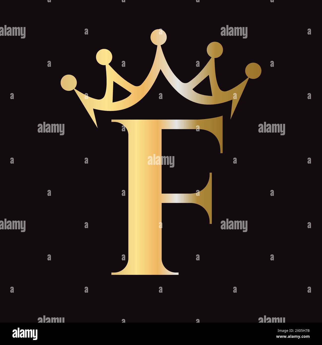 Letter F Crown Logo for Queen Sign, Beauty, Fashion, Star, Elegant ...