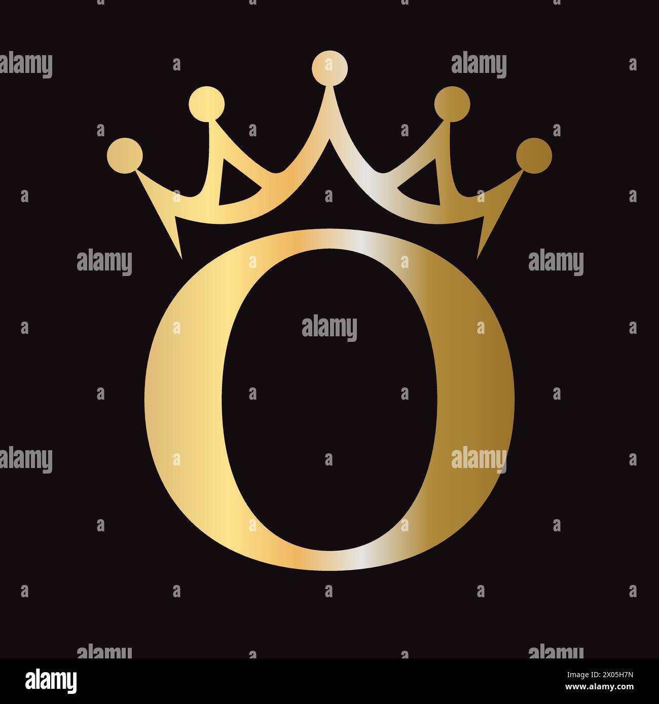 Letter O Crown Logo for Queen Sign, Beauty, Fashion, Star, Elegant ...