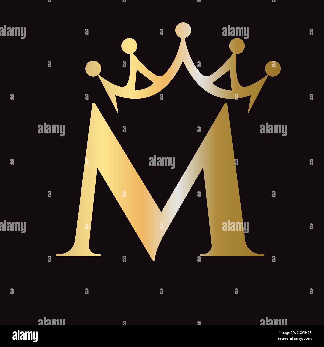 Letter M Crown Logo for Queen Sign, Beauty, Fashion, Star, Elegant ...