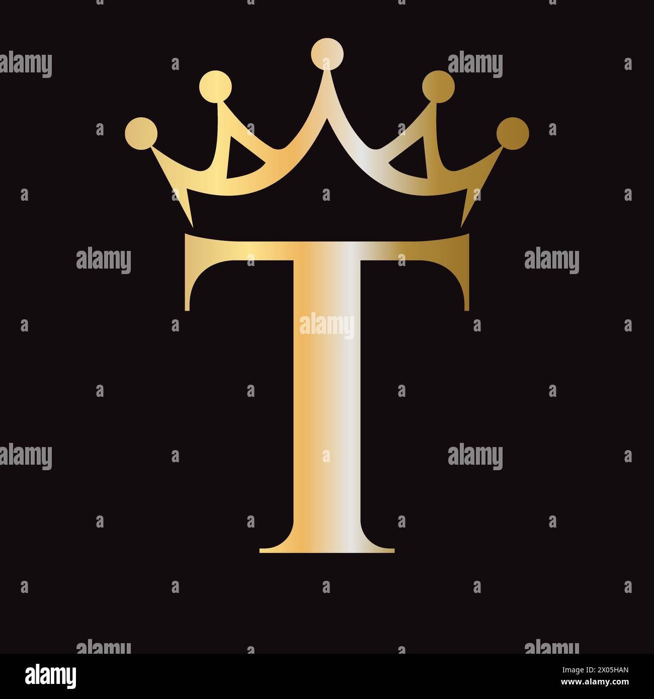Letter T Crown Logo for Queen Sign, Beauty, Fashion, Star, Elegant ...