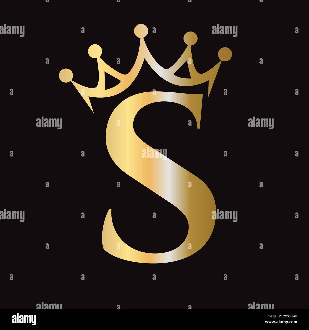 Letter S Crown Logo for Queen Sign, Beauty, Fashion, Star, Elegant ...