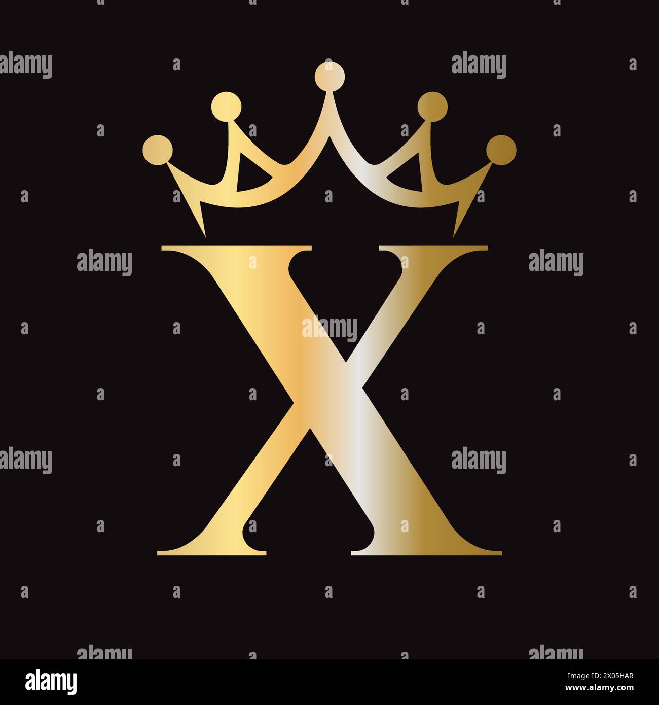 Letter X Crown Logo for Queen Sign, Beauty, Fashion, Star, Elegant ...