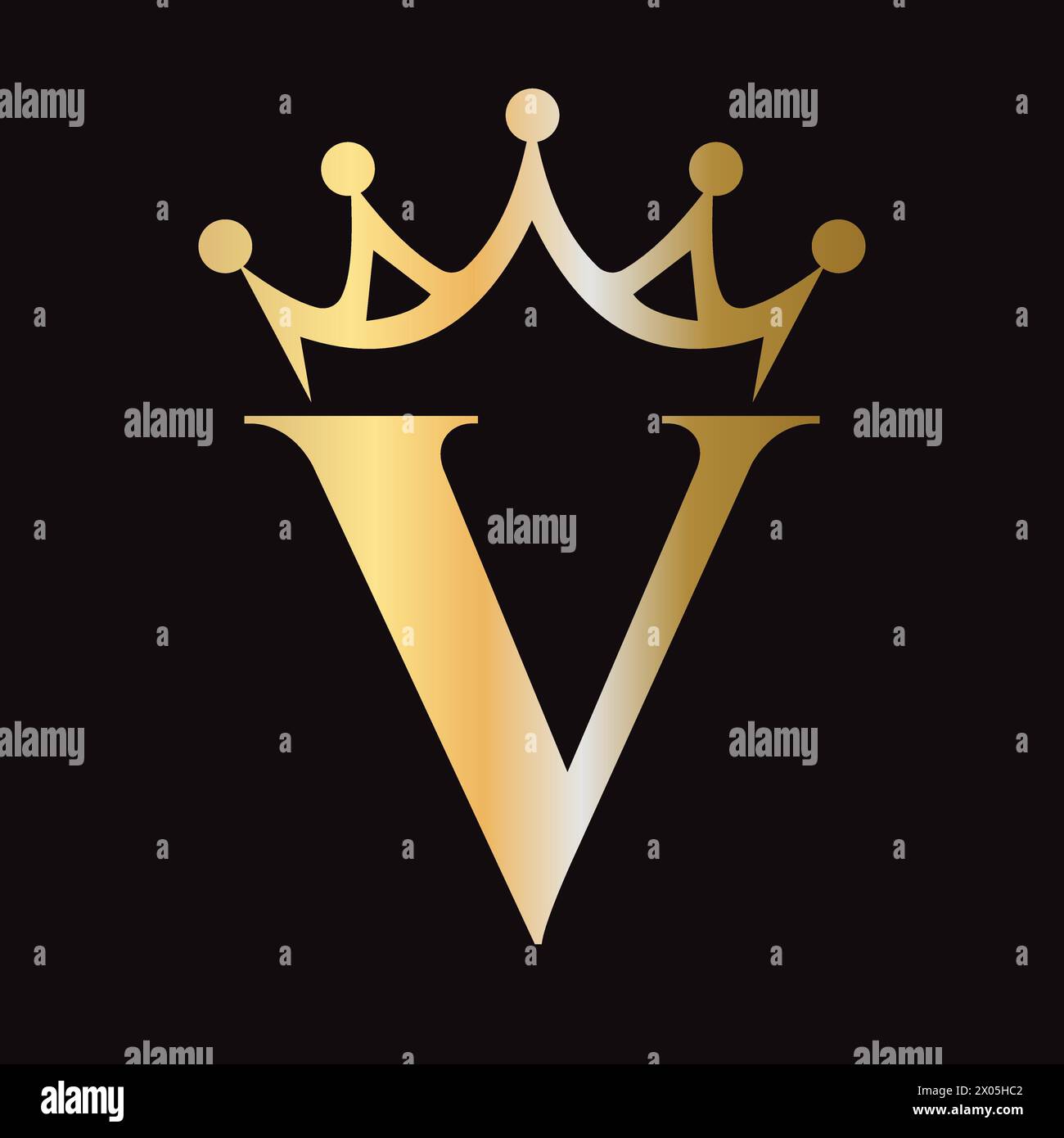 Letter V Crown Logo for Queen Sign, Beauty, Fashion, Star, Elegant ...