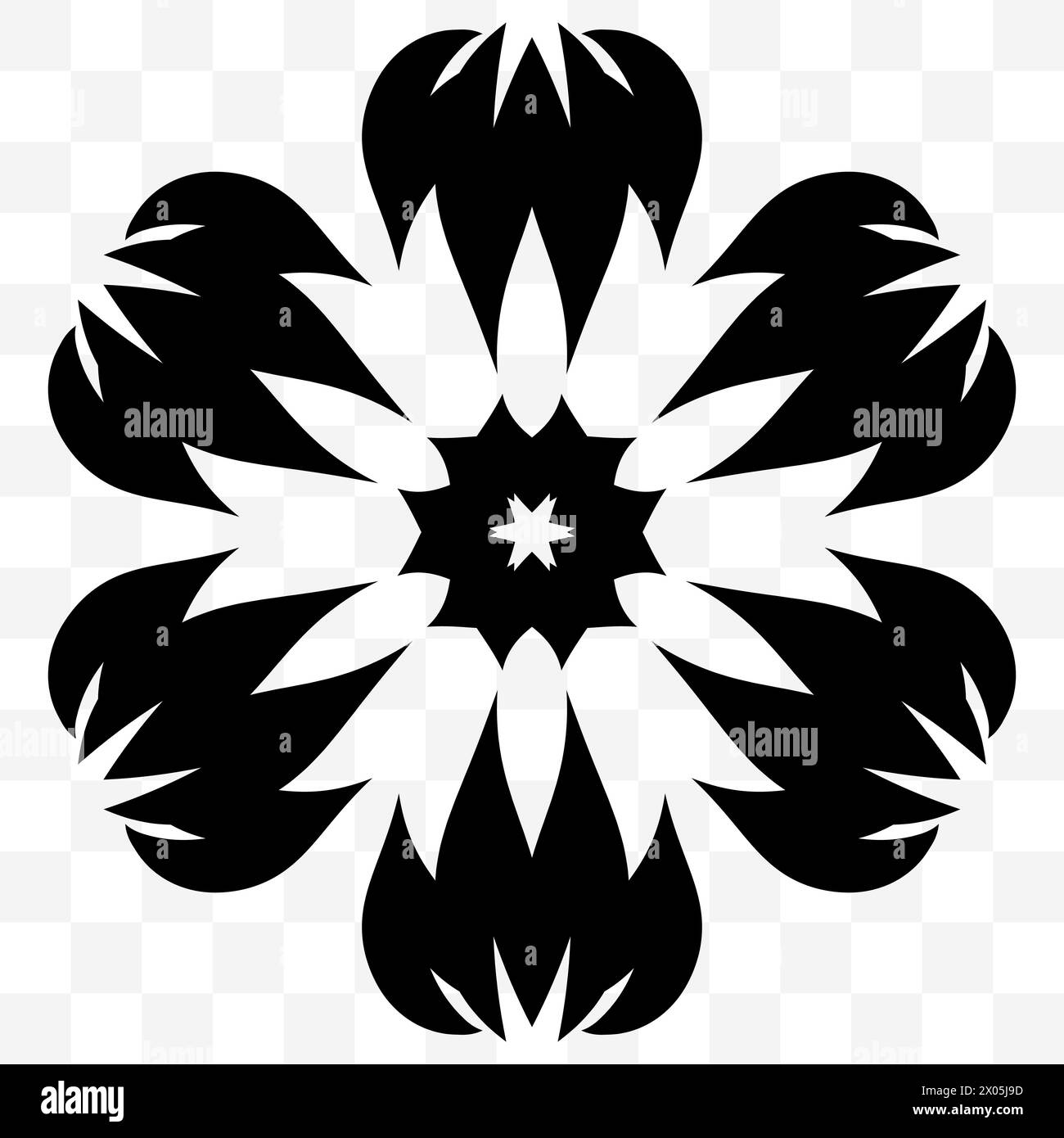 Original floral ornament. A universal circular symmetrical element for ...