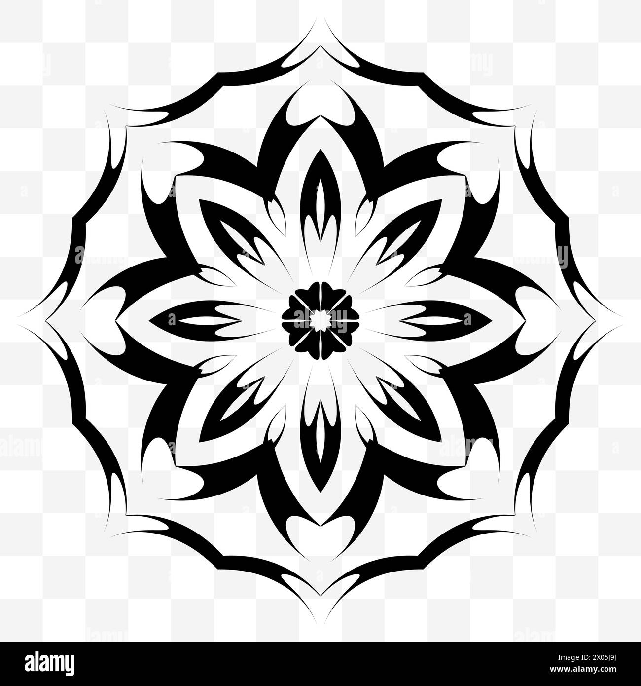 Original floral ornament. A universal circular symmetrical element for ...