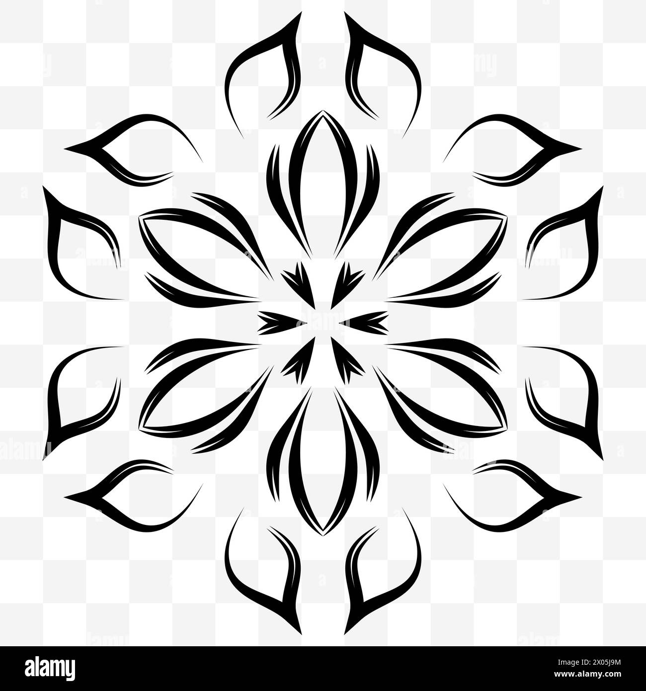 Original floral ornament. A universal circular symmetrical element for ...